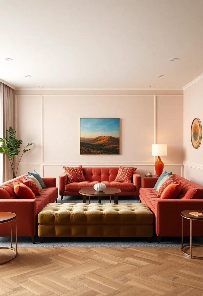 Elegant Retro Living Room Ideas: Embrace Velvet Seating Style