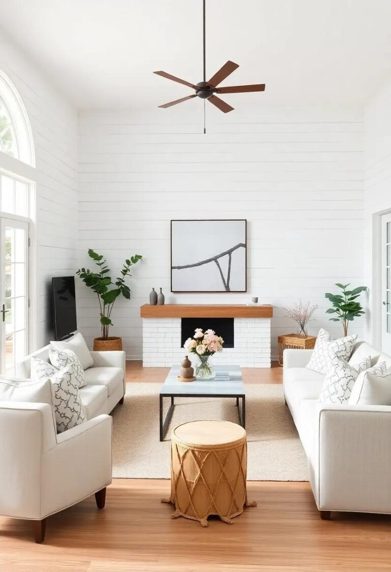 23 Inspiring Shiplap-Walled Farmhouse Living Room Ideas | Cozy & Chic Decor