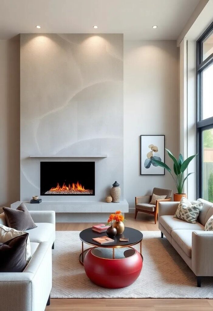 22 Inspiring Small Living Room Fireplaces with Floating Mantels ...