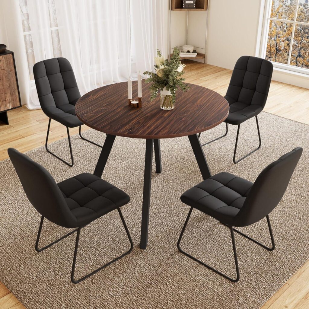 4-Piece Walnut Dining Set Review: Stylish Space-Saving Dining Solutions